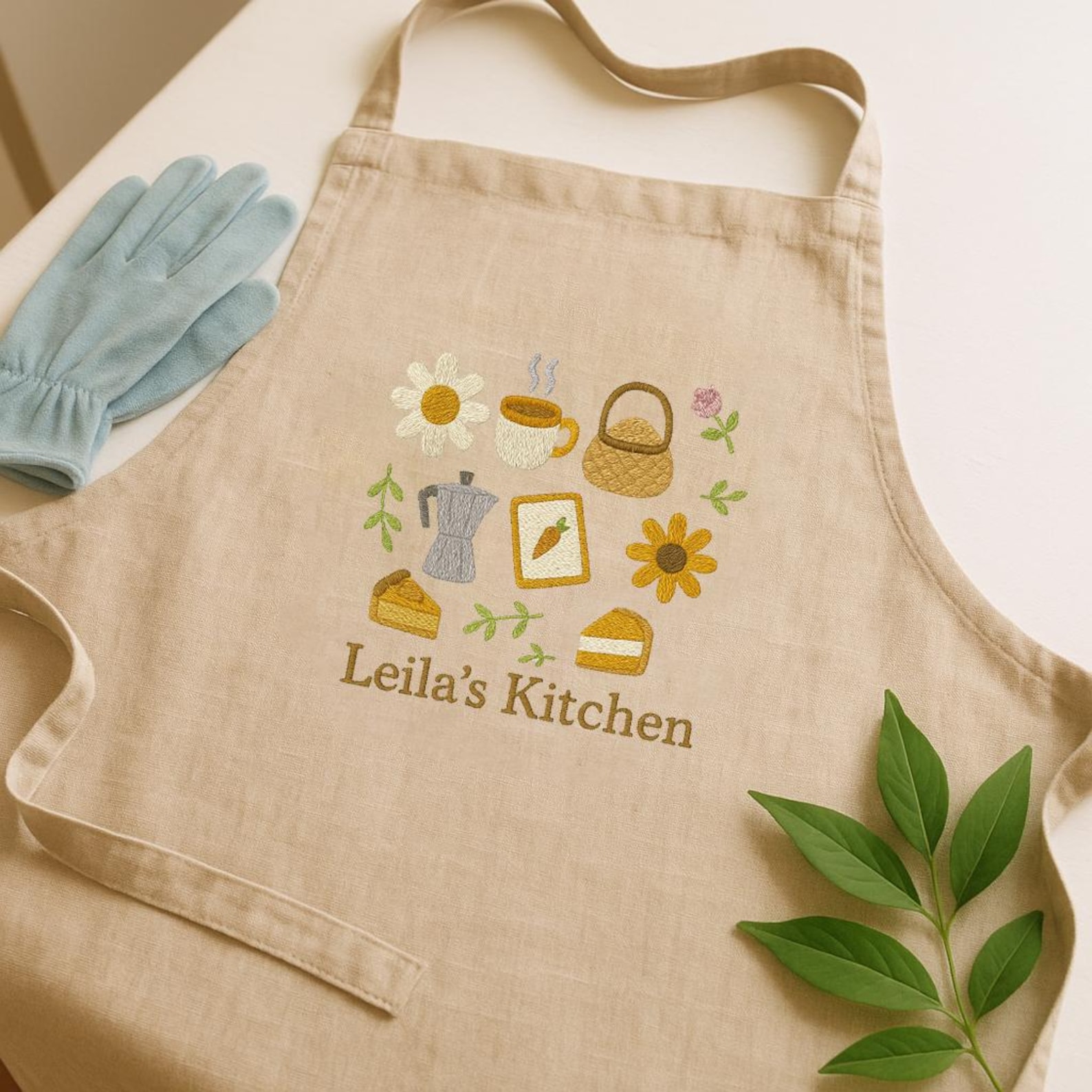 Personalized Embroidered Cute Floral Kitchen Apron, Gift for Baker ...
