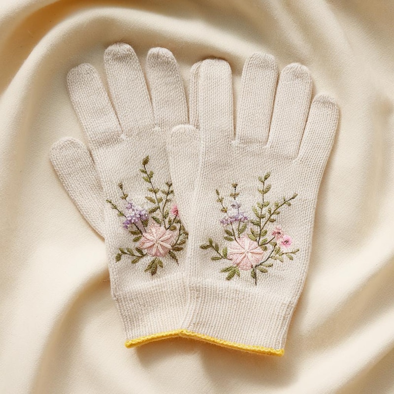 Embroidered Gloves - Etsy