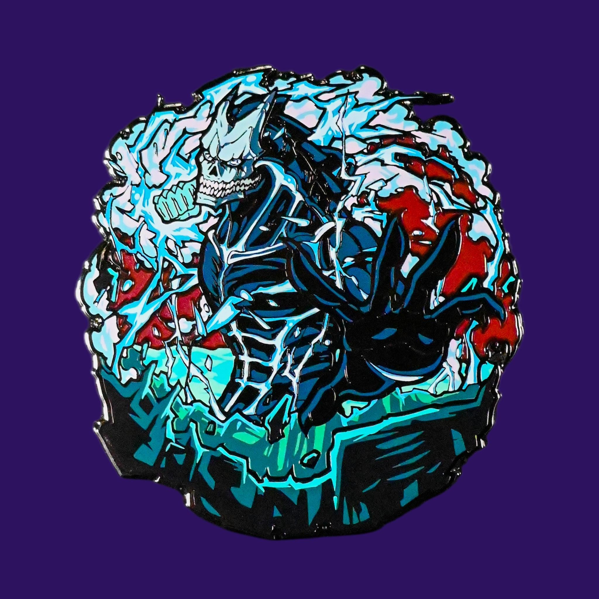 Shonen Anime Collectible Enamel Pin 3.5” Tall Black Nickel Plating ...