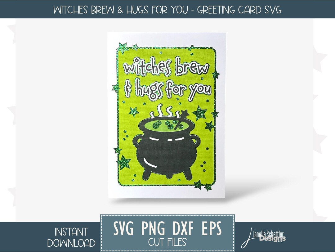 Halloween Witches Brew Card SVG File: Cauldron Layered Greeting ...