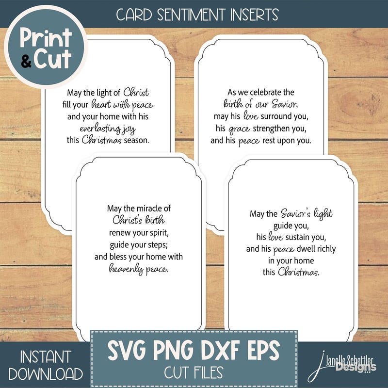 Christmas Insert Cards Svg Files - Etsy