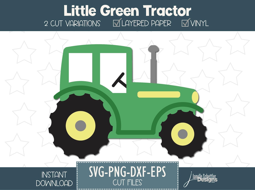 Layered Tractor SVG Cut File for Cricut and Silhouette, Green Tractor ...