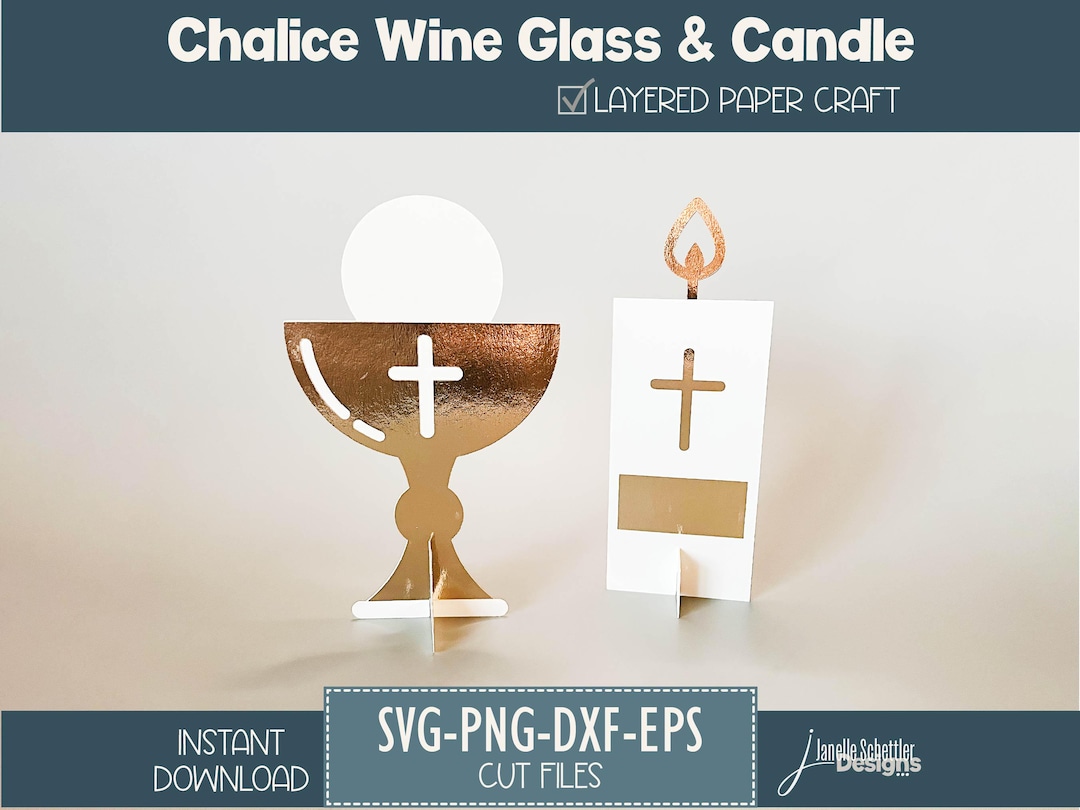 3D Chalice Candle SVG File, Chalice and Paten for Mass, First Communion ...