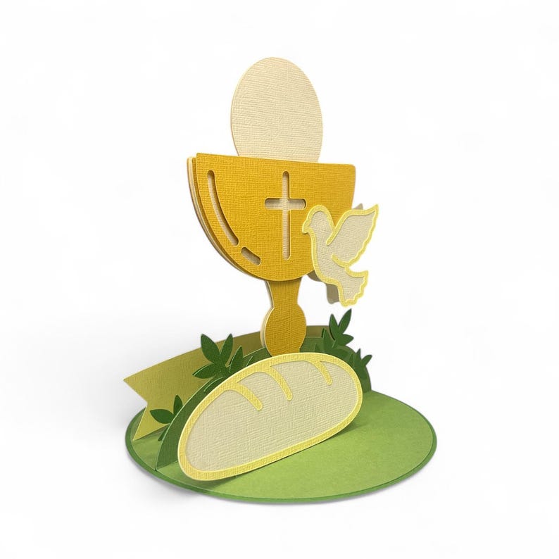 First Communion Chalice Centerpiece SVG, Layered 3D Cut File Decor for ...