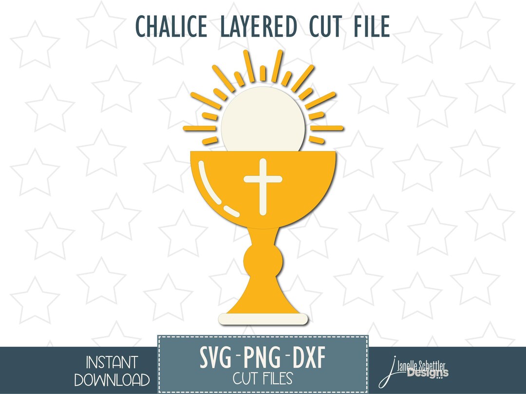 Chalice SVG Cut File for Paper or Vinyl, First Communion, Baptism ...