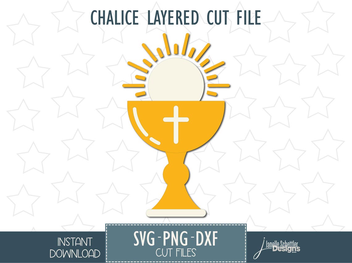 Chalice SVG Cut File for Paper or Vinyl, First Communion, Baptism ...