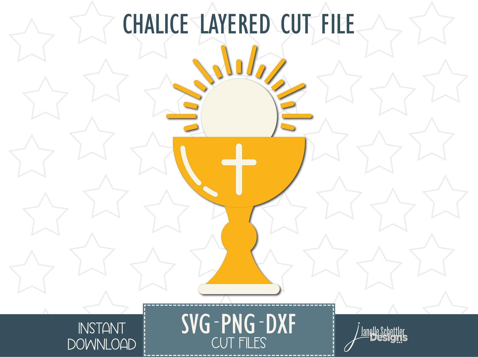 Chalice SVG Cut File for Paper or Vinyl, First Communion, Baptism ...