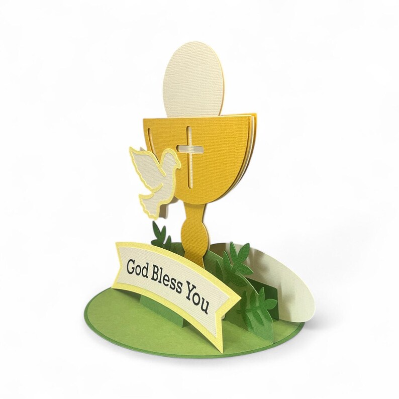 First Communion Chalice Centerpiece SVG, Layered 3D Cut File Decor for ...