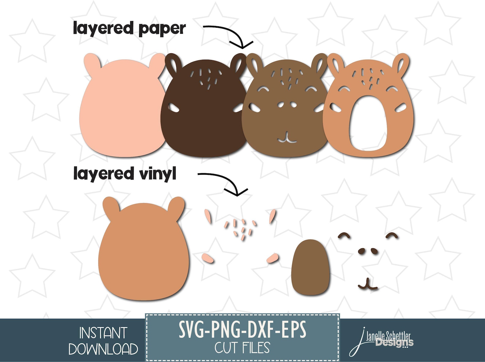 Capybara SVG File: Layered Cut Design for DIY Crafting, Cricut and ...