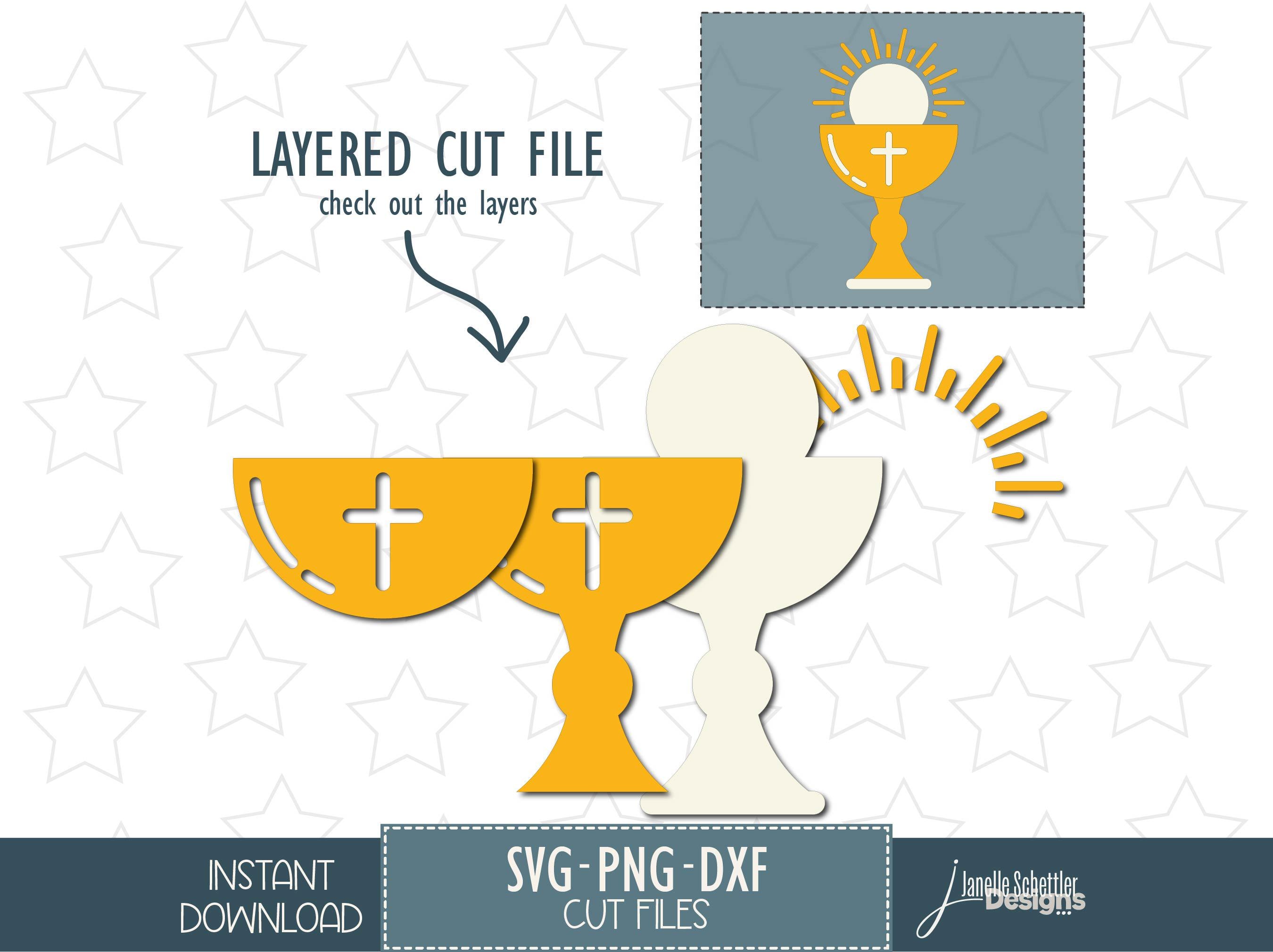 Chalice SVG Cut File for Paper or Vinyl, First Communion, Baptism ...