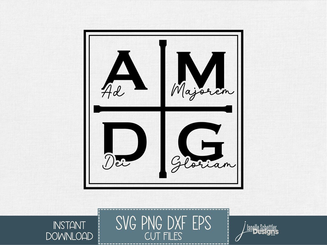 Ad Majorem Dei Gloriam Layered SVG, Catholic Latin Phrase Cut File, for ...