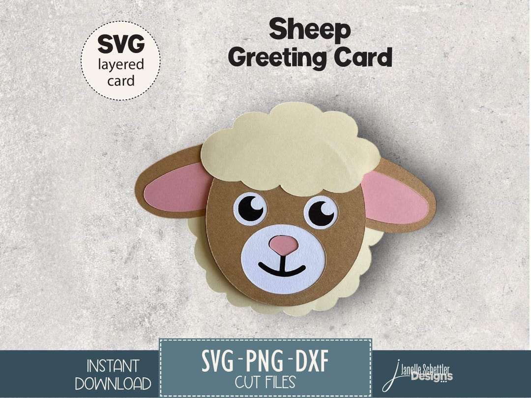 Sheep Layered SVG Greeting Card. Sheep SVG. Layered SVG. Lamb. Sheep ...