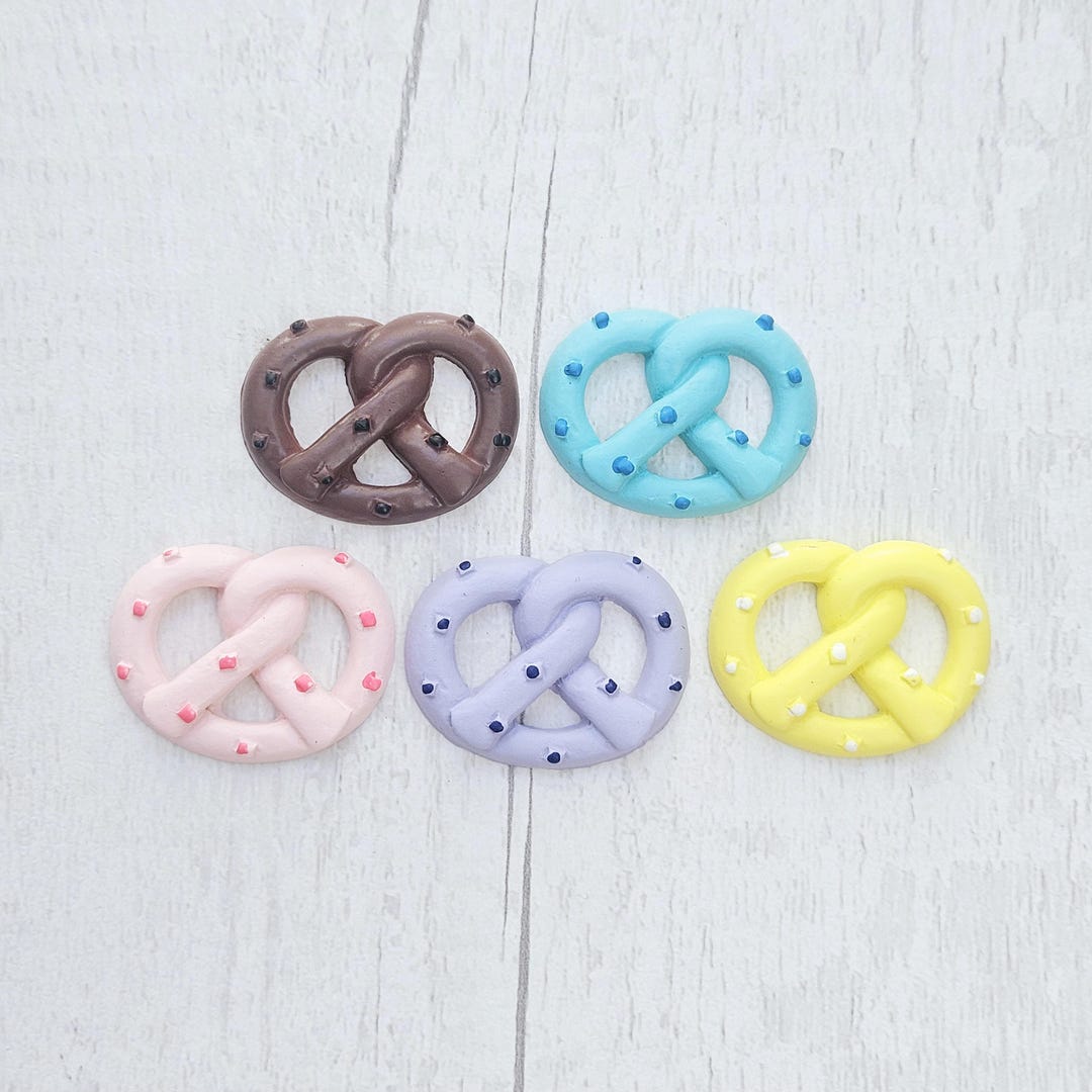 Kawaii Crafts X5 Cute Pastel Pretzel Clay Resin Flatback Charms - Etsy