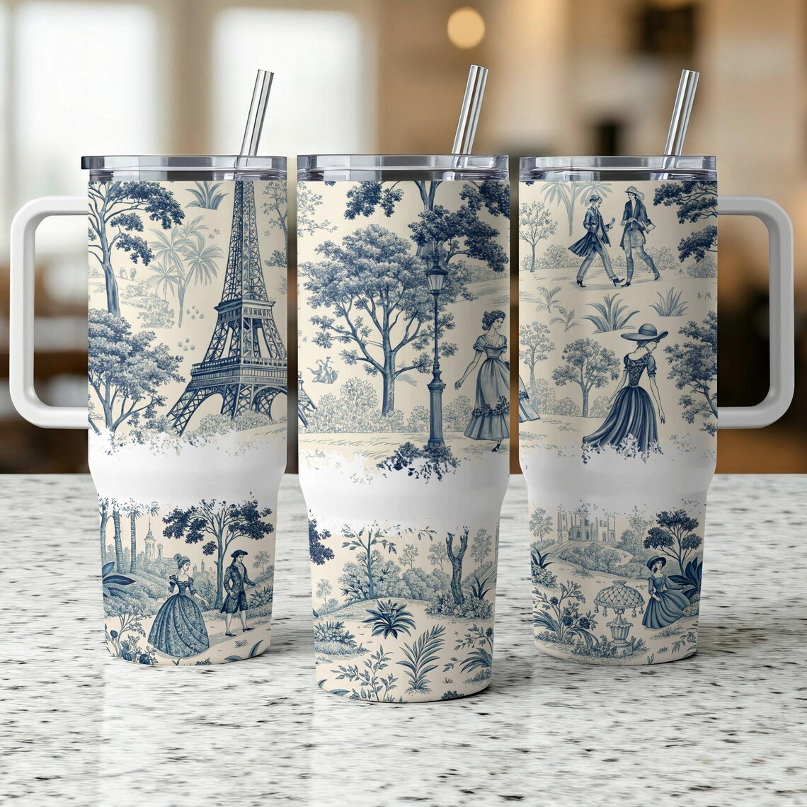 Parisian Scene 40oz Tumbler Wrap: Vintage French Design (PNG) - Etsy