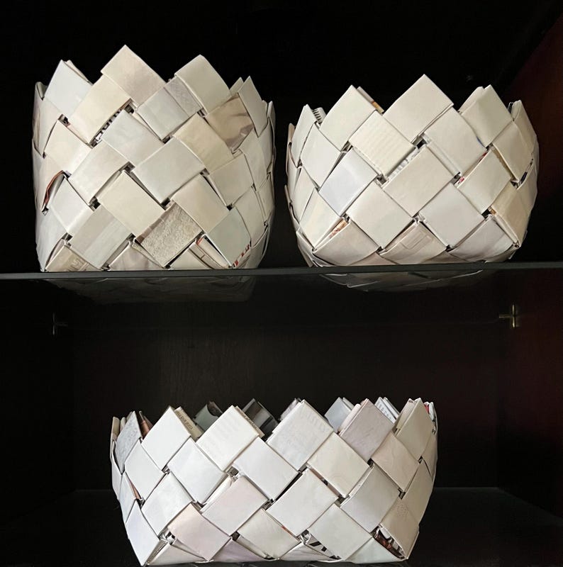 Colorful Recycled Magazine Baskets, Multi Purpose Baskets, Eco Friendly ...