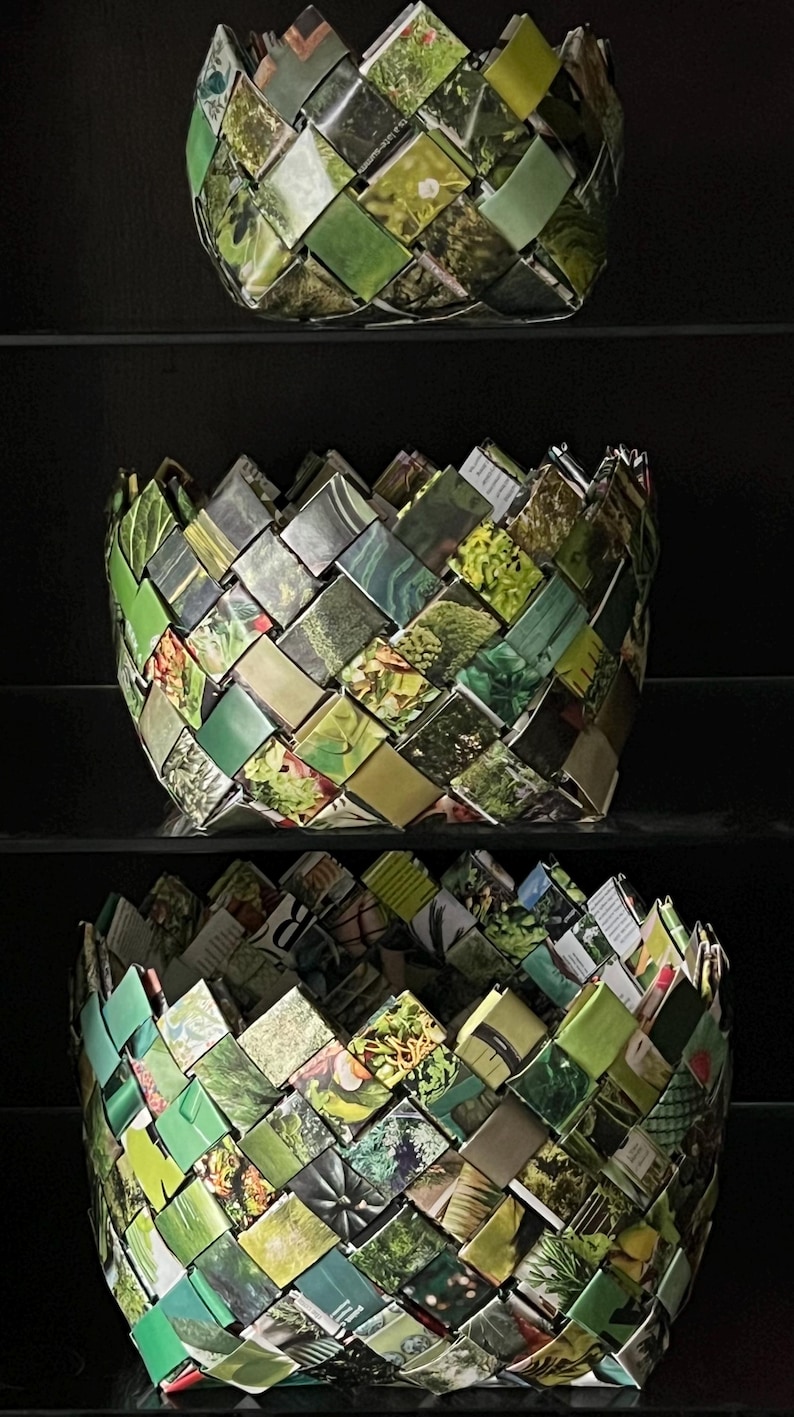 Colorful Recycled Magazine Baskets, Multi Purpose Baskets, Eco Friendly ...