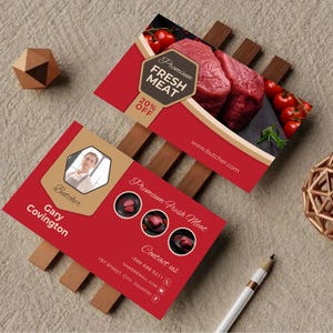 Butcher Business Card Template | Customizable Design, Professional Look ...