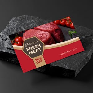 Butcher Business Card Template: Customizable Meat Shop Design (canva ...
