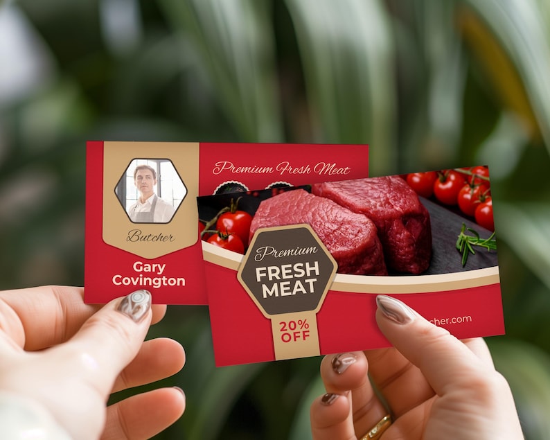 Butcher Business Card Template | Customizable Design, Professional Look ...