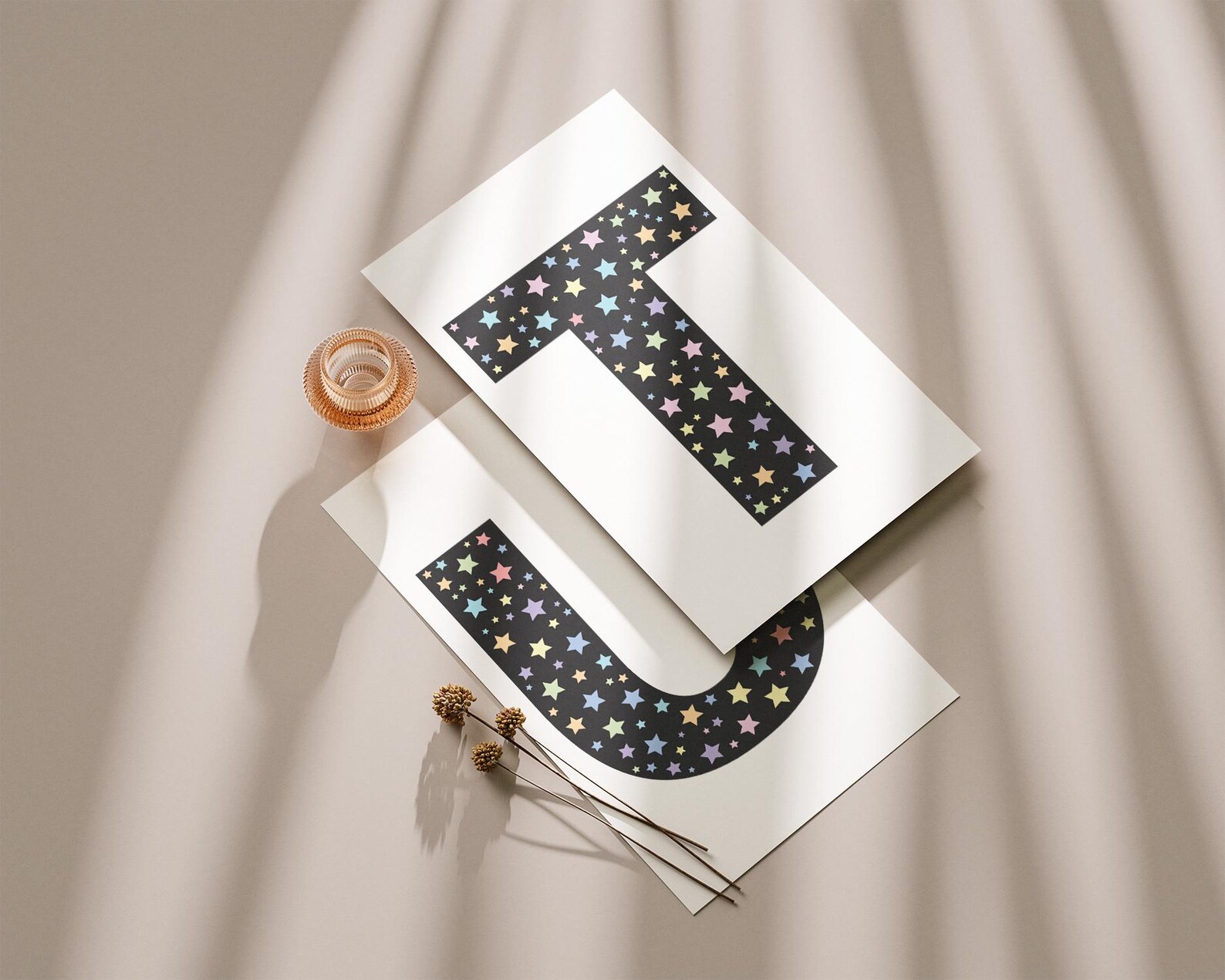 Pastel Rainbow Alphabet Clipart: Star Digital Letters (SVG, Printable ...