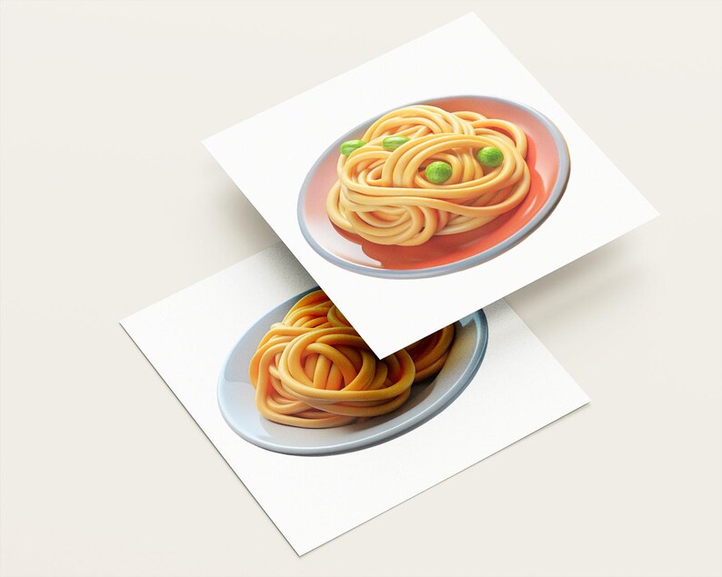 Spaghetti 3D Clip Art: Realistic PNG Files for Crafts (digital Download ...