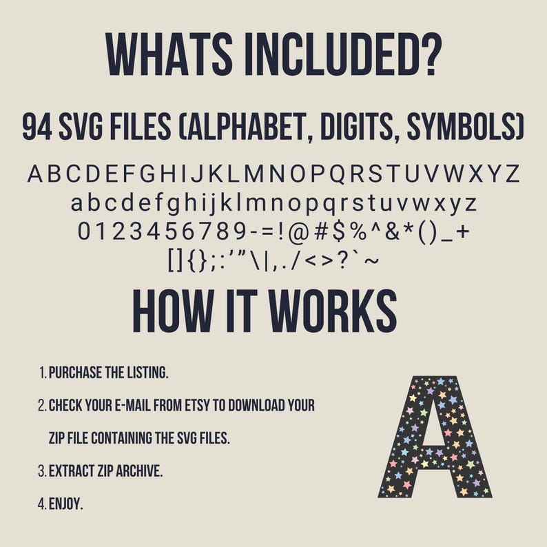 Pastel Rainbow Alphabet Clipart: Star Digital Letters (SVG, Printable ...