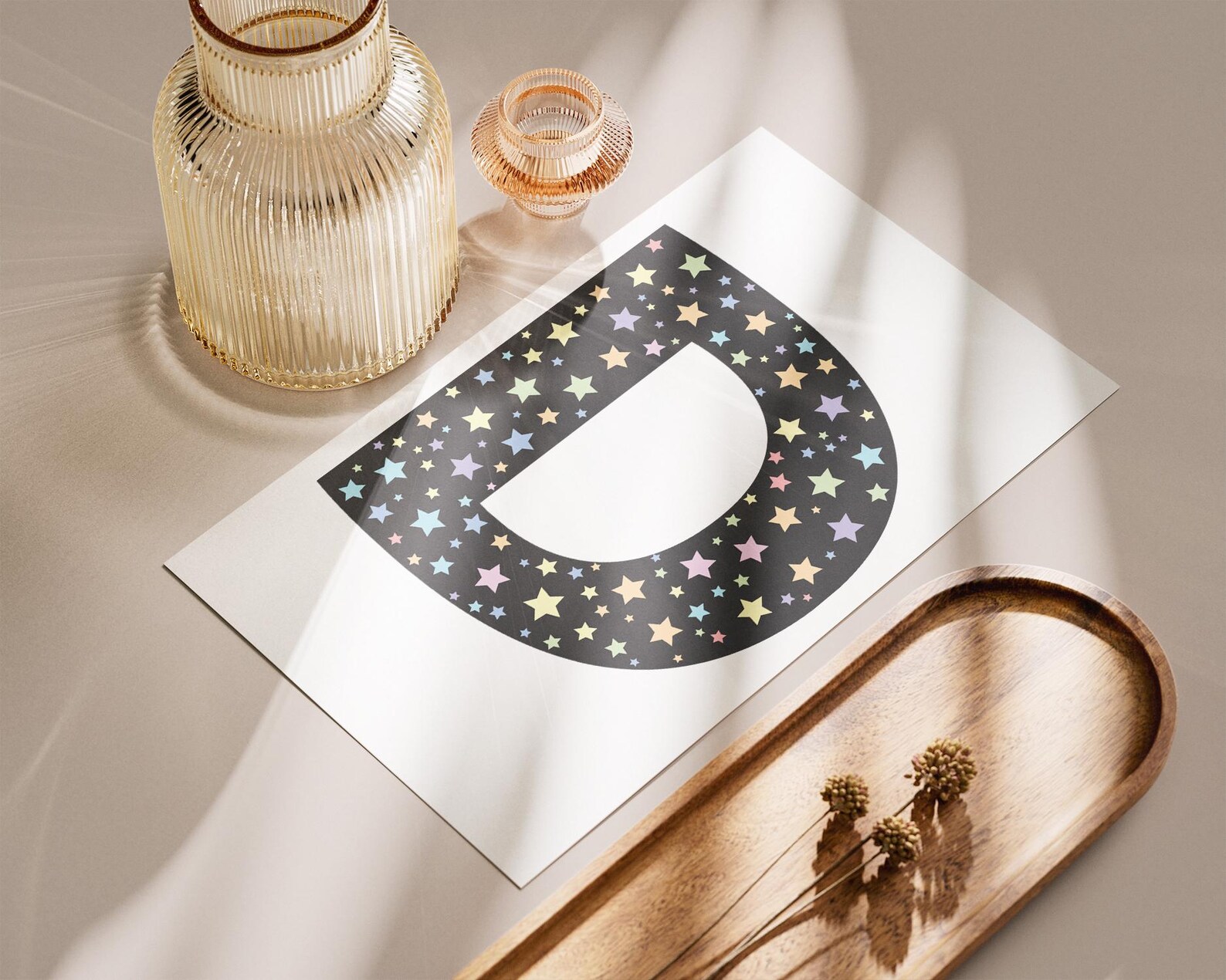 Pastel Rainbow Alphabet Clipart: Star Digital Letters (SVG, Printable ...