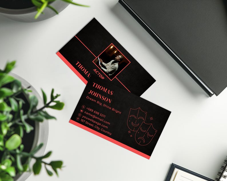Actor Business Card: Editable Canva Template (digital) - Etsy