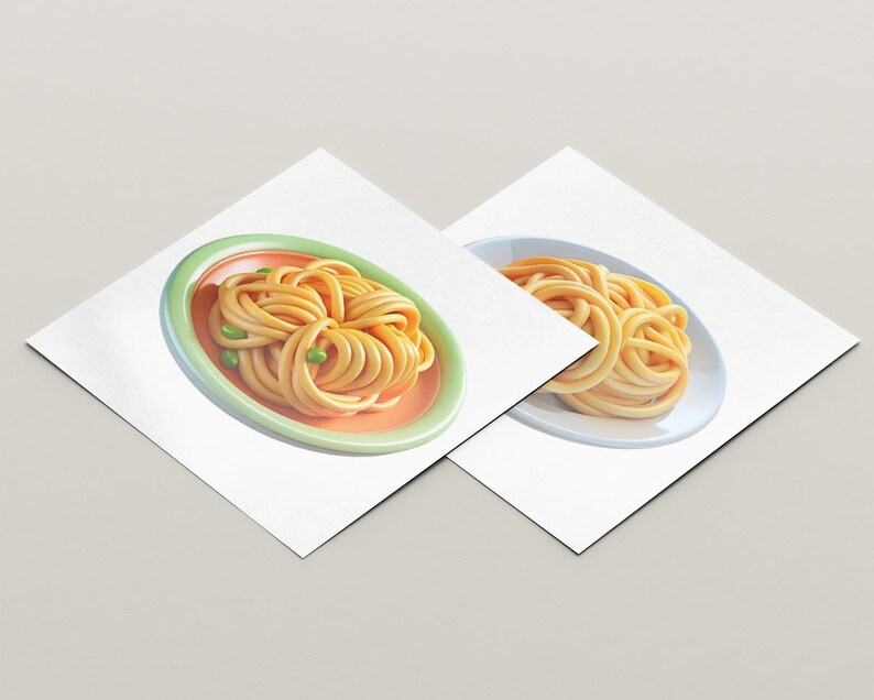 9 Spaghetti 3D Clip Art PNG Files, Cliparts for Invitations, Stickers ...