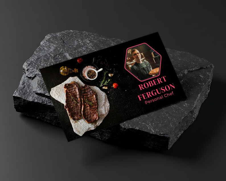 Chef Business Card Template | Editable Business Card | Business Card ...