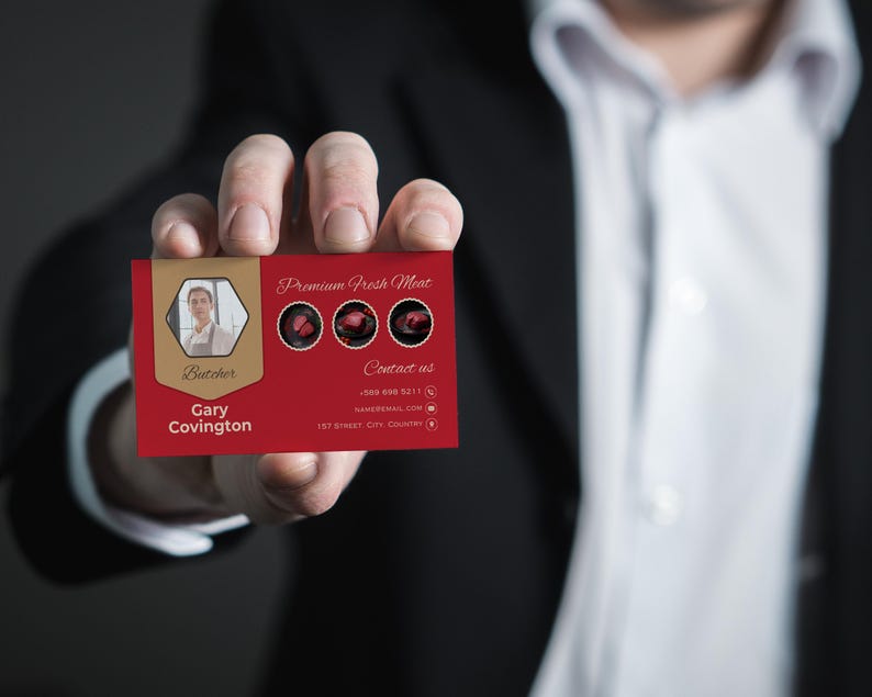 Butcher Business Card Template | Customizable Design, Professional Look ...