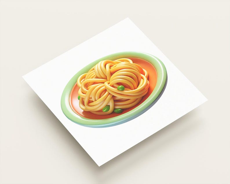 9 Spaghetti 3D Clip Art PNG Files, Cliparts for Invitations, Stickers ...