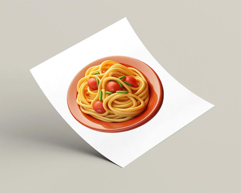 Spaghetti 3D Clip Art: Realistic PNG Files for Crafts (digital Download ...