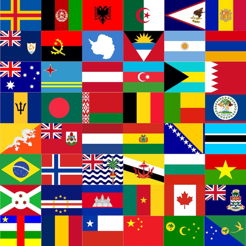World Flags SVG Bundle: 250+ Country Flags, Vector Graphics (digital ...