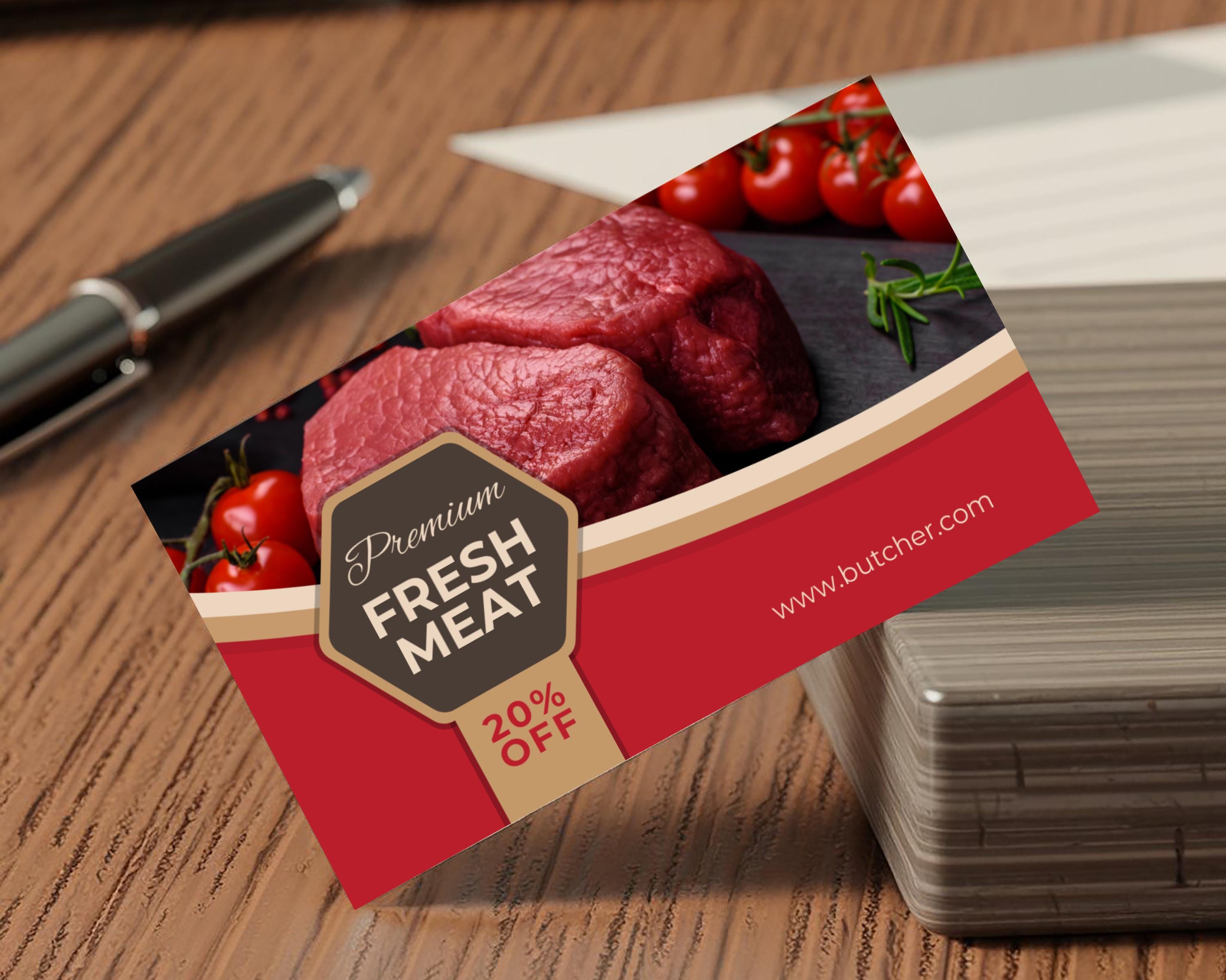 Butcher Business Card Template: Customizable Meat Shop Design (canva ...