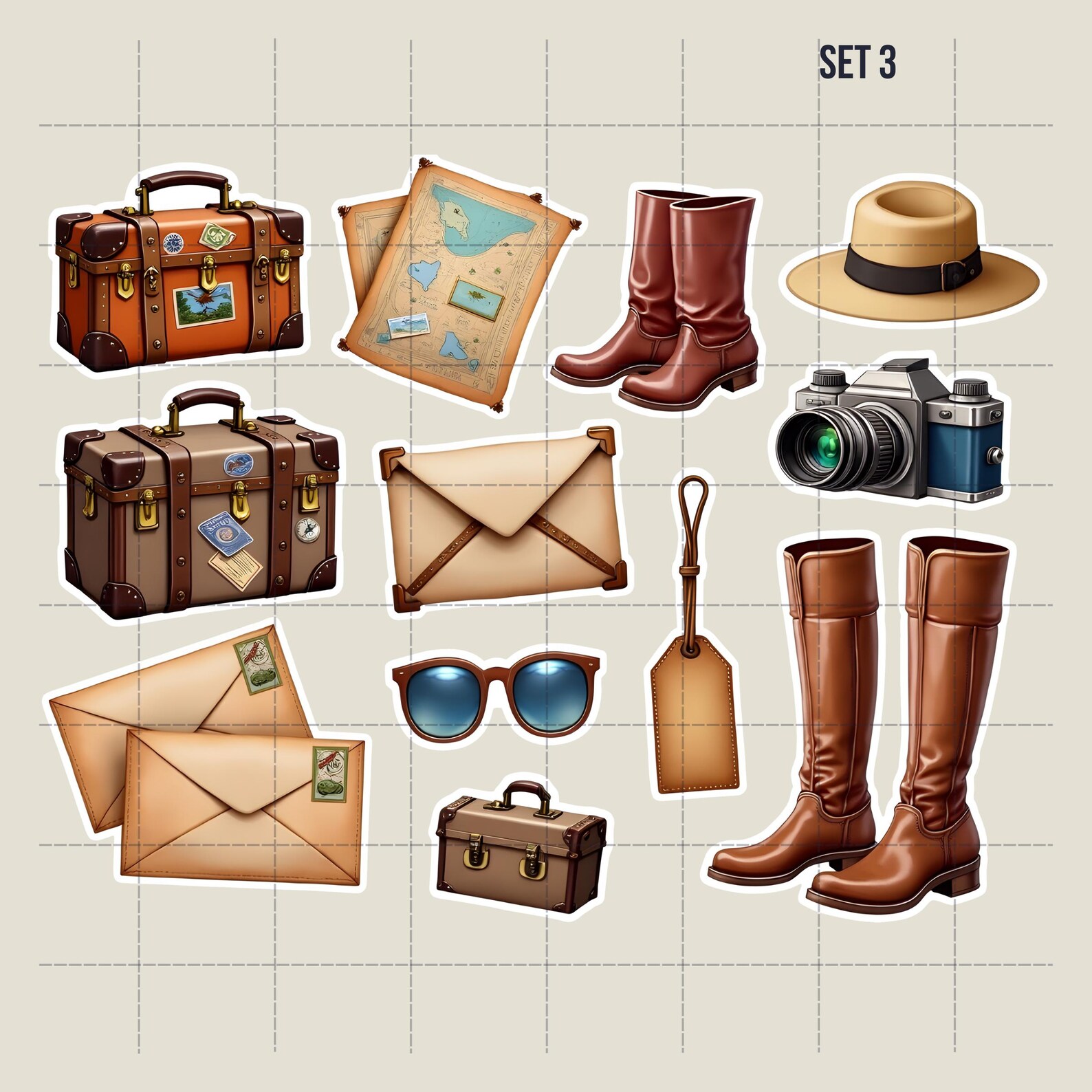 Travel Clip Art Stickers: PNG Planner Graphics (digital Download) - Etsy