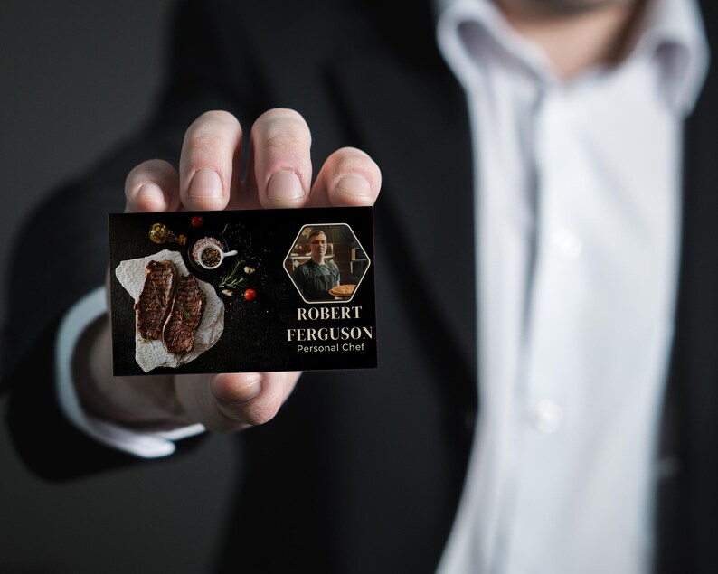 Chef Business Card Template | Editable Business Card | Business Card ...