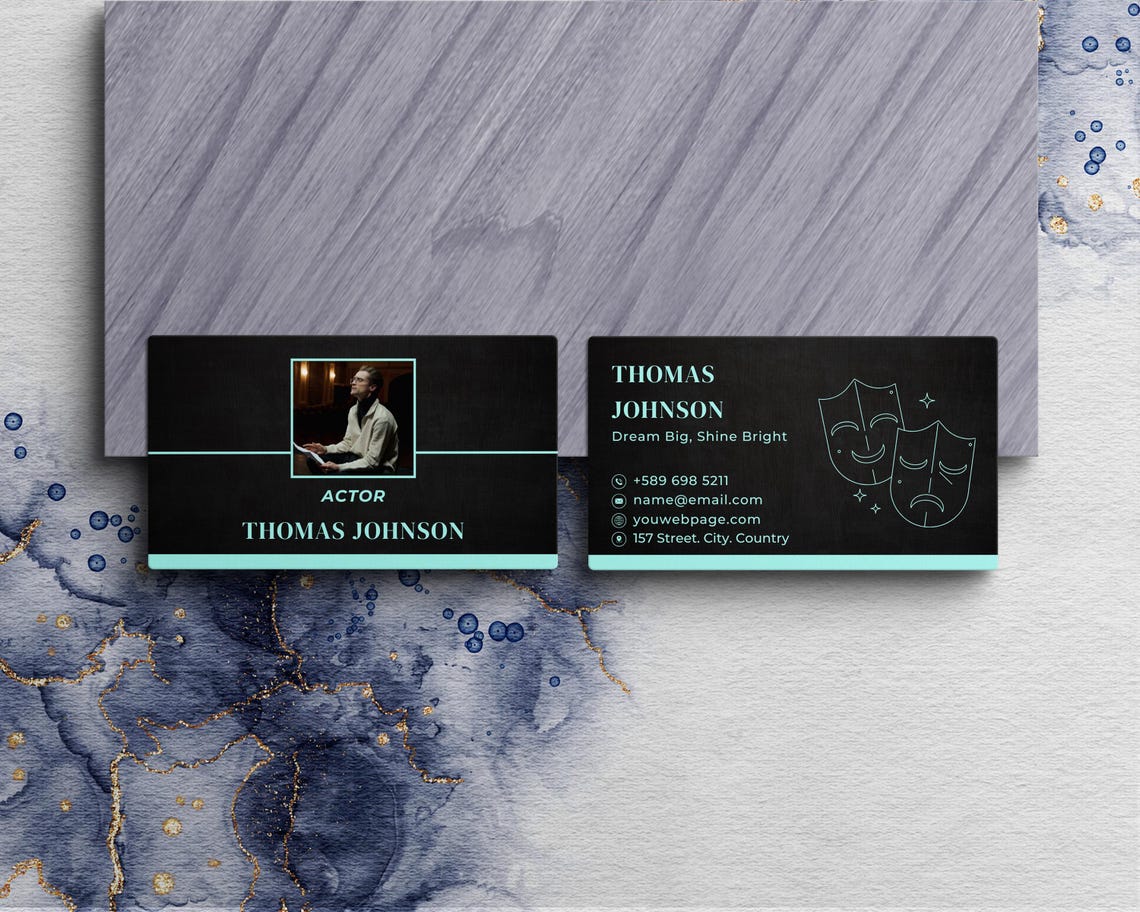 Actor Business Card: Editable Canva Template (digital) - Etsy