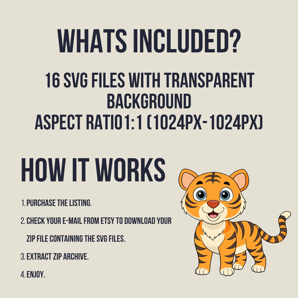 16 Cute Tiger Clip Art SVG Files, Cliparts for Invitations, Stickers ...