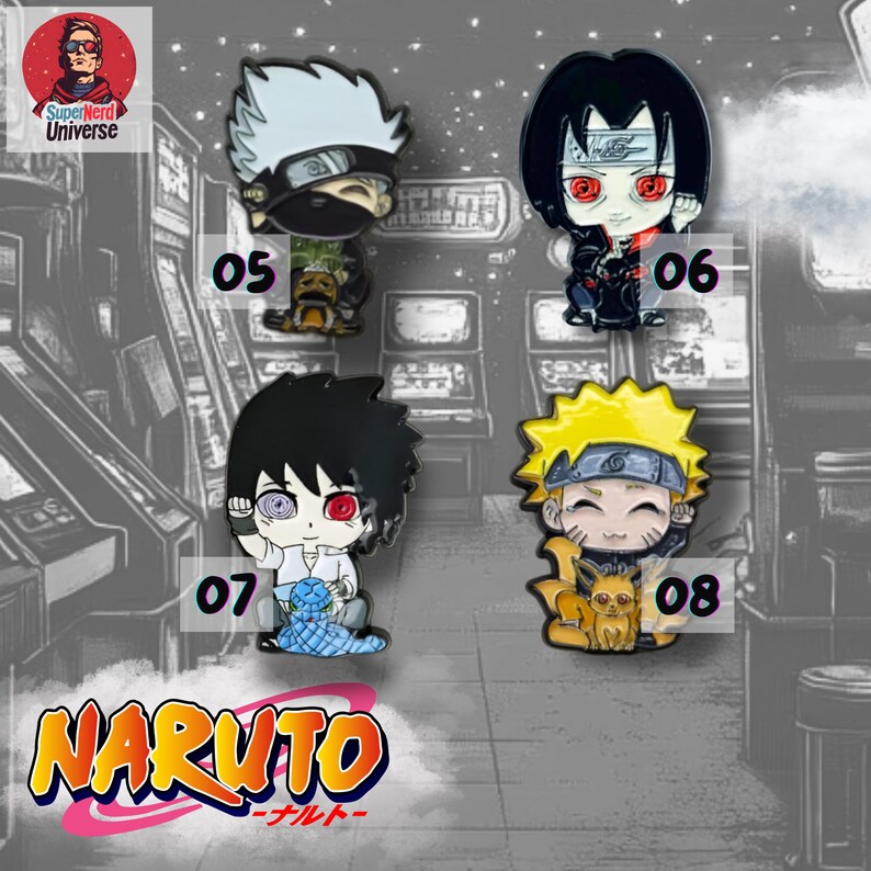Naruto Pins Set | Itachi, Team 7, Kakashi & More | Anime Enamel Pins ...