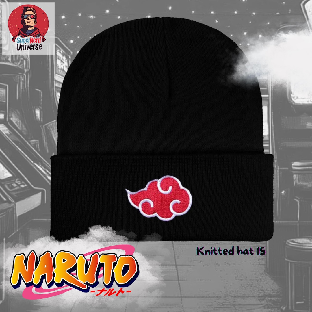 Naruto Beanie | Akatsuki Hat | Hidden Leaf Beanie | Anime Knit Cap ...