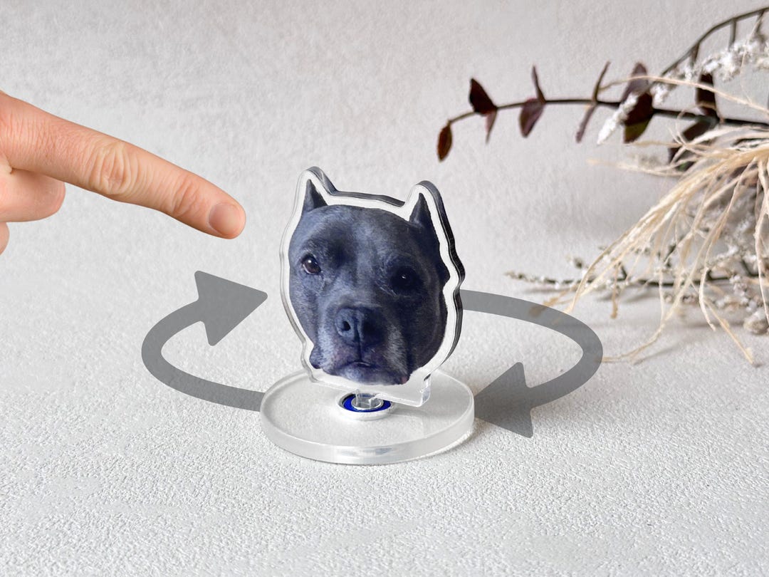 Custom Pet Photo Spin Stand, Personalized Desk Decor - Etsy