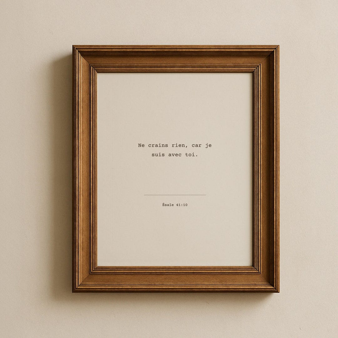 Ne Crains Rien Car Je Suis Avec Toi French Scripture Wall Art Christian ...