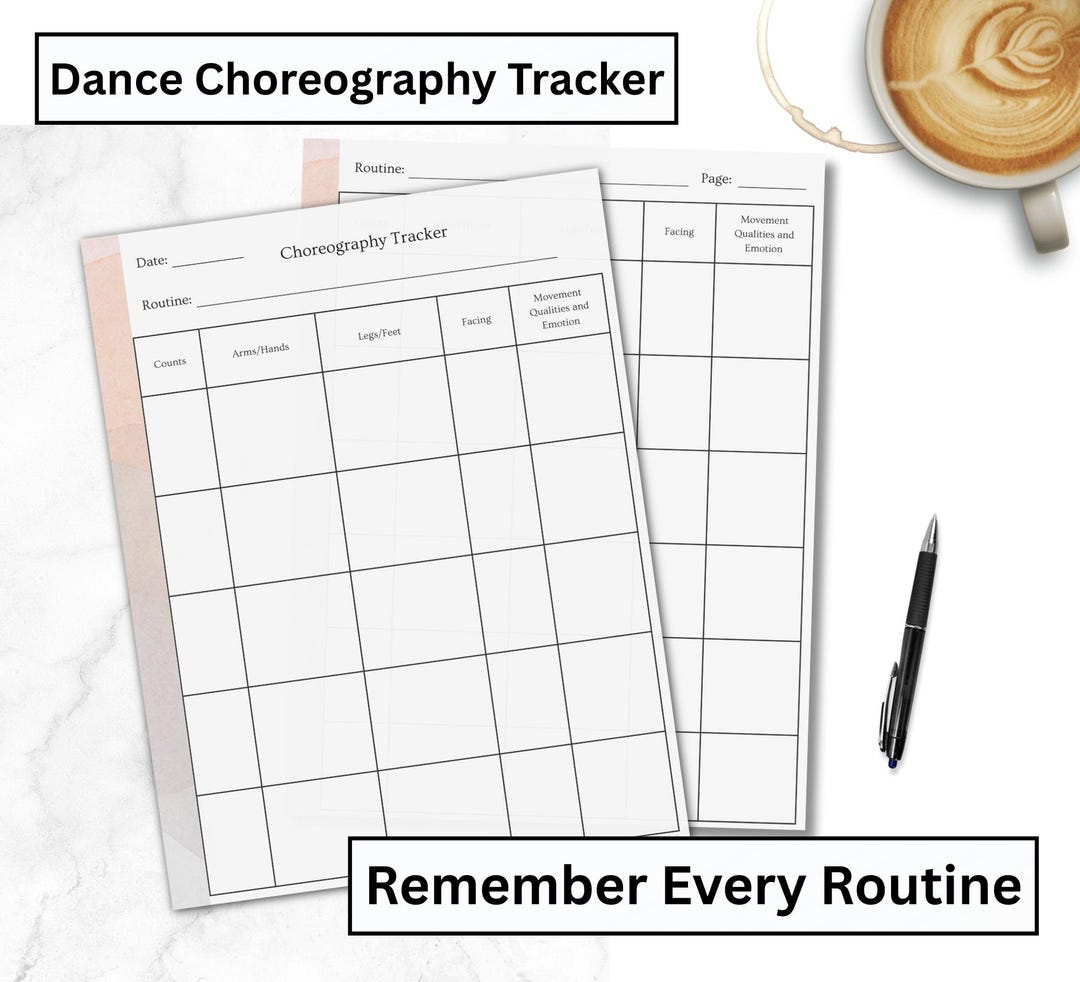 Dance Choreography Chart, Remember Choreography Easily Track ...