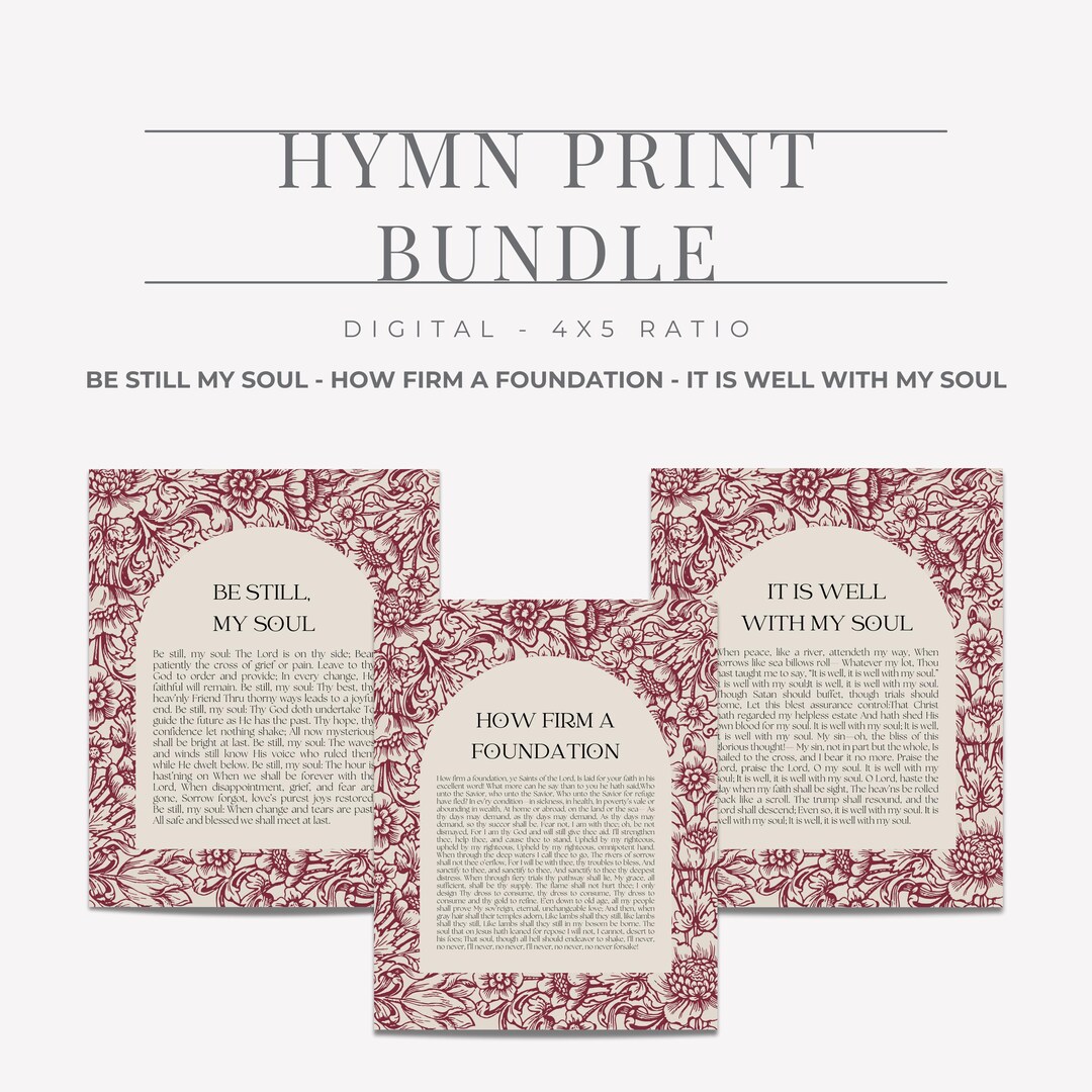 Printable Floral Hymn Set: Christian Christmas Wall Art (digital ...