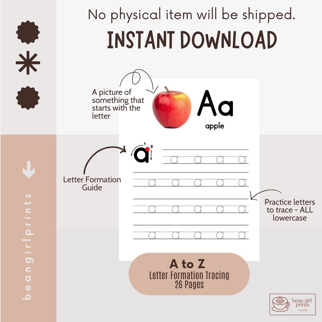 ABC Lowercase Letter Tracing Worksheets, Preschool & Toddler Learning ...