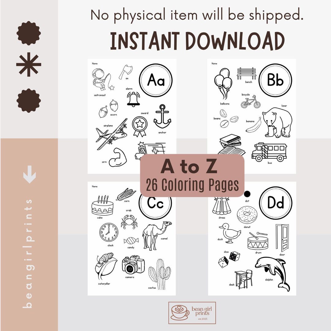 ABC Coloring Pages, Preschool Coloring Pages, Toddler Learning ...