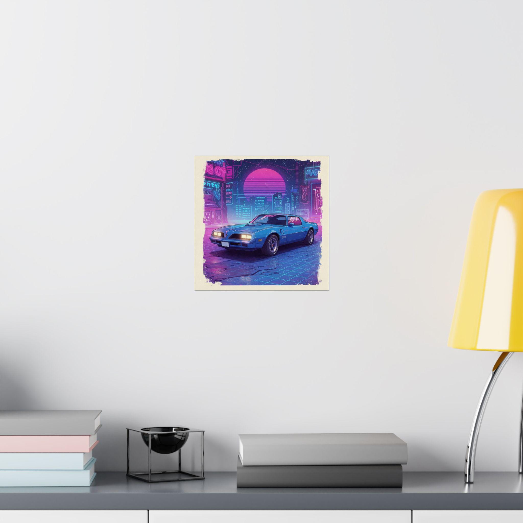 Cyberpunk Pontiac Firebird Vertical Poster, Matte Wall Art Print, 90s ...