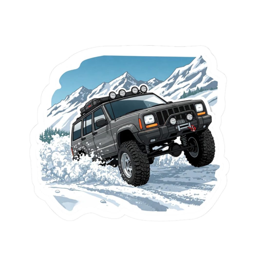 Jeep Cherokee XJ Racing Sticker, off Road Rock Crawling Decal, Snow ...