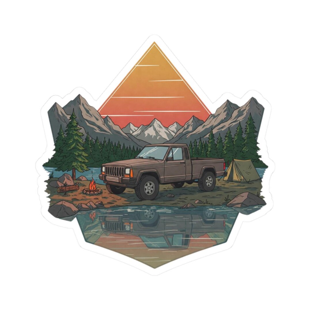 Jeep Comanche MJ Camping, Cool Sticker, Stickers for Car Enthusiasts ...